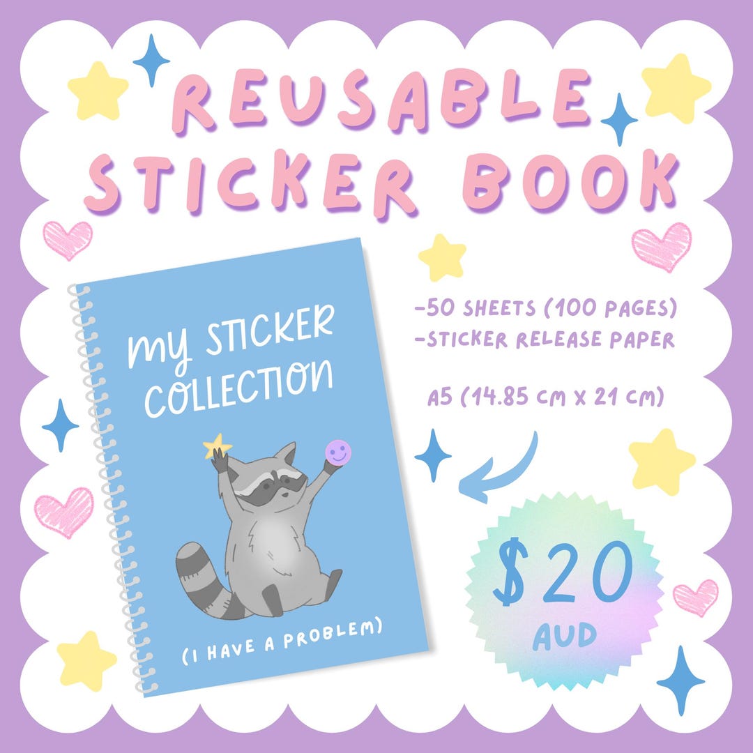 Reusable Sticker Book A5 Sticker Release Paper - Etsy