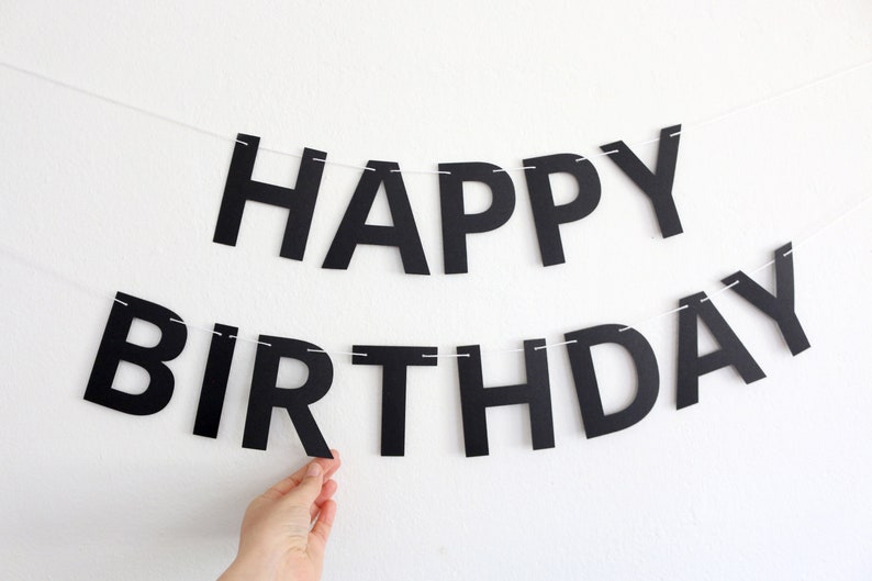 Modern Happy Birthday Banner Reusable Eco Birthday Banner | Etsy