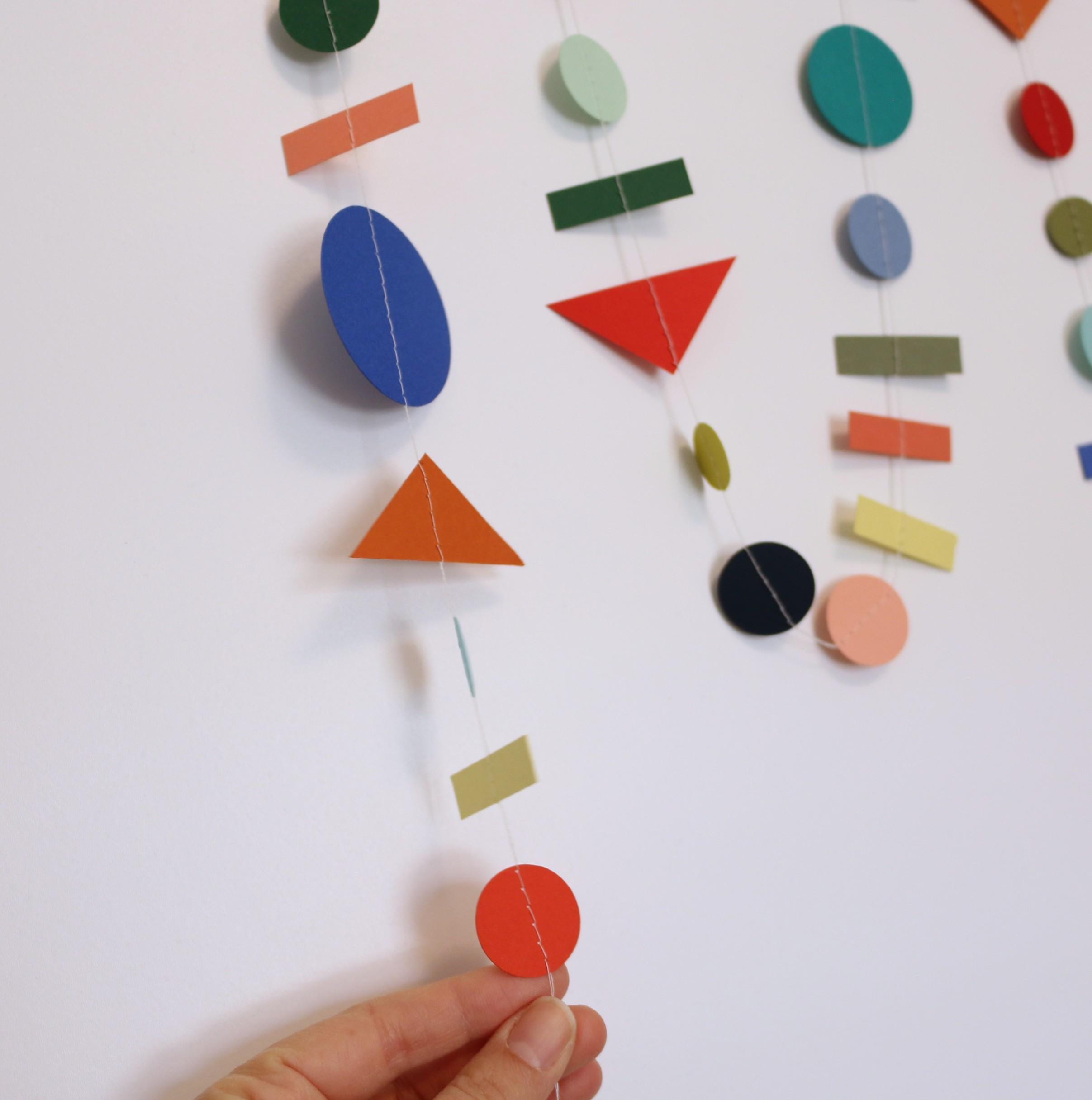 Geometric Shapes Garland, Colorful Confetti Party Decor, Handmade in ...