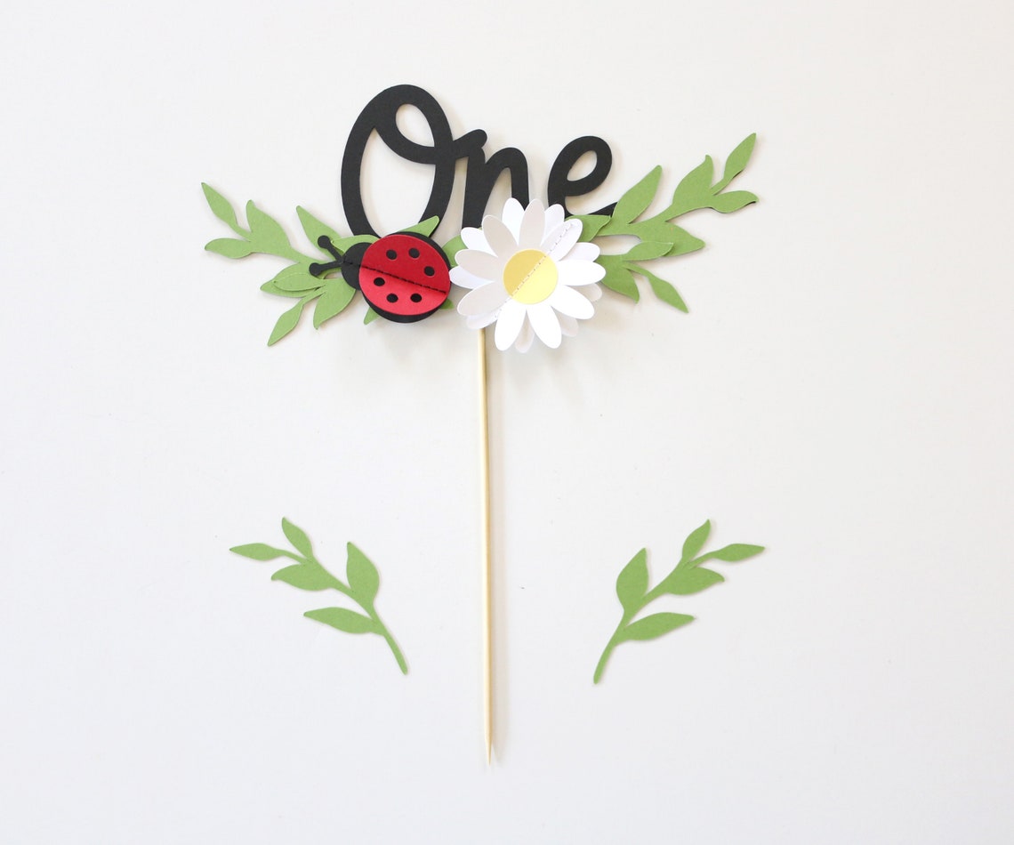 Ladybug First Birthday Cake Topper, Daisy Party Decor - Etsy