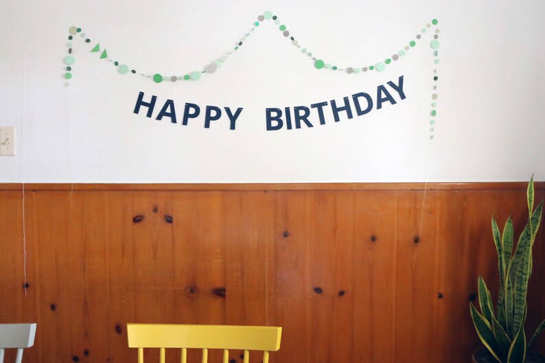 Modern Happy Birthday Banner Reusable Eco Birthday Banner | Etsy