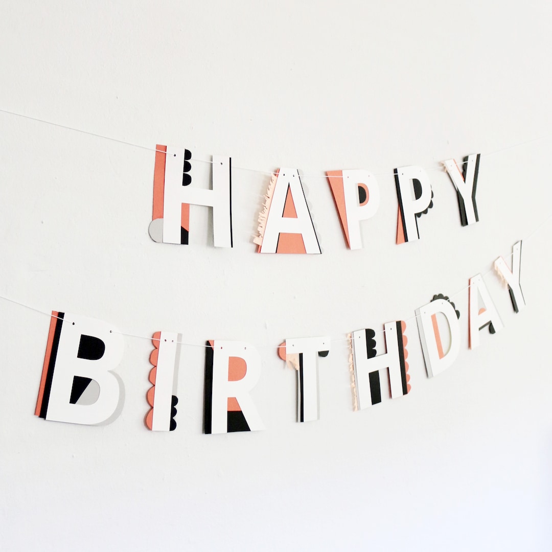 DIY Happy Birthday Banner Kit Paper Art Collage Garland Make - Etsy