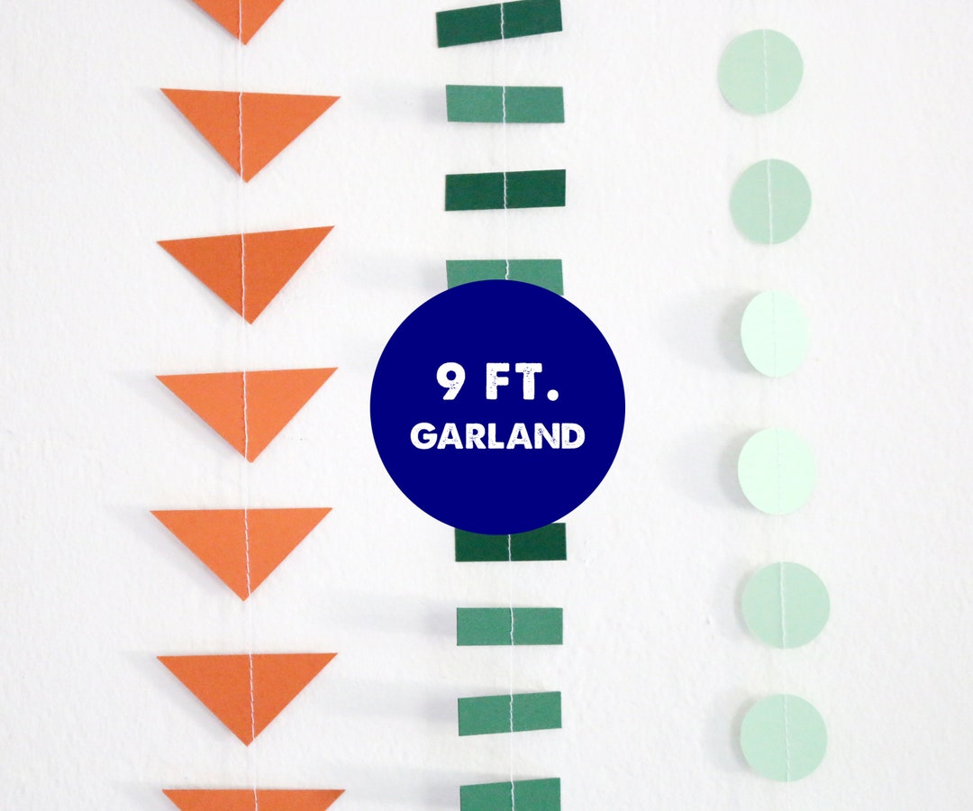 9ft Geometric Paper Garland: Circle, Dot, Triangle, Rectangle - Etsy