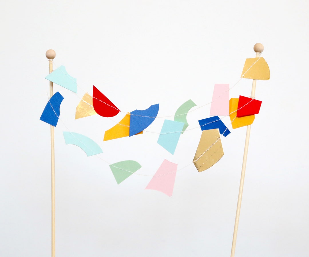 Confetti Garland Cake Topper, Terrazzo Chip Banner - Etsy
