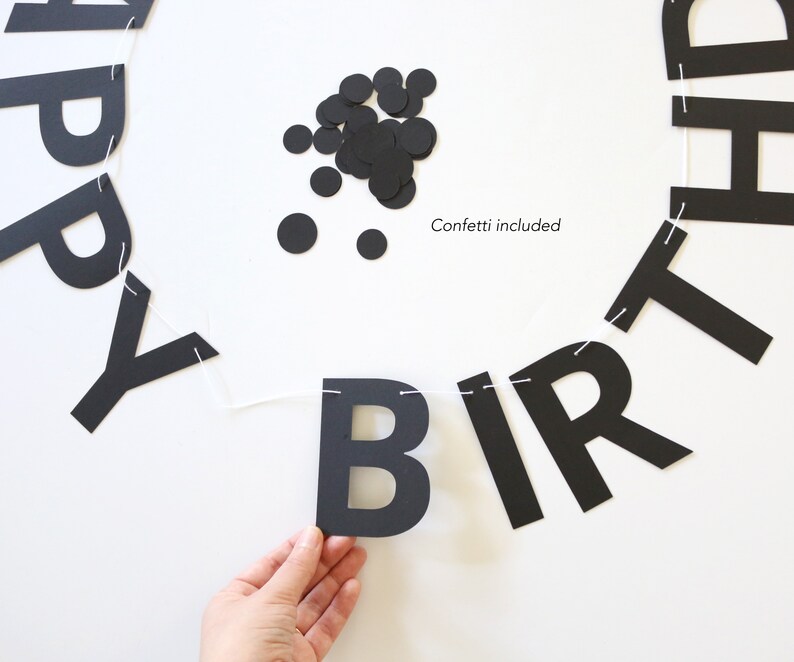 Modern Happy Birthday Banner Reusable Eco Birthday Banner | Etsy