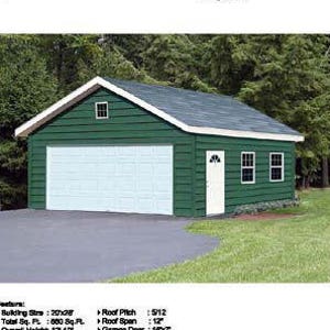 20 Ft X 28 Ft Two Cars Garage Gable Roof Style / Workshop Building ...