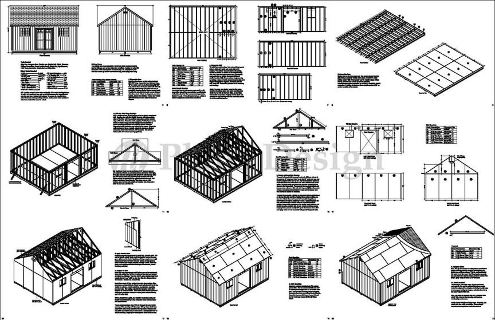 16 X 20 Storage Gable Shed Plans Blueprints Etsy 16-x-20-storage-gable-shed-plans-blueprints-etsy