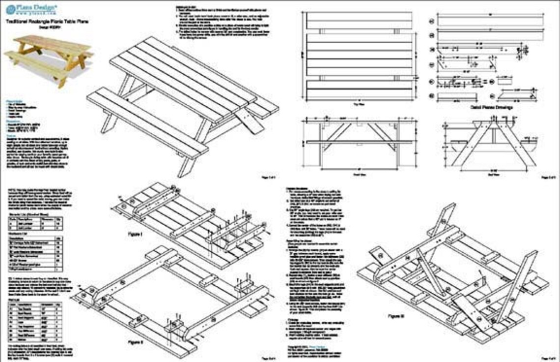 Garden Table Traditional Rectangle Backyard Furniture Woodworking Plans ...