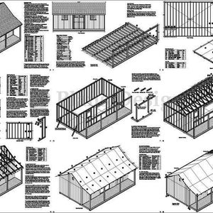 16' X 24' Guest House / Storage Shed With Porch Plans / Blueprints ...