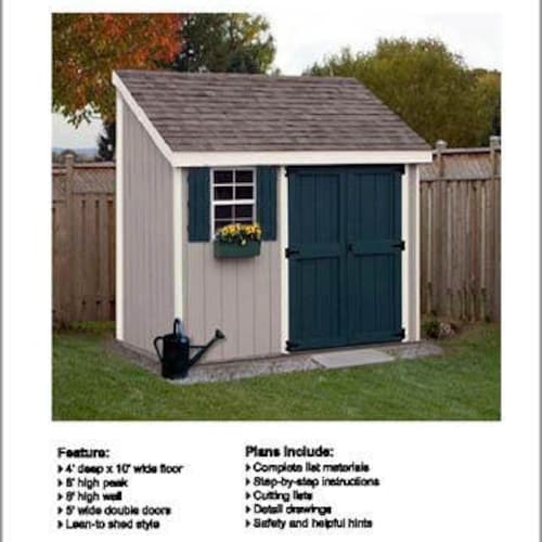 4' X 10' Storage Utility Garden Shed / Building Plans - Etsy