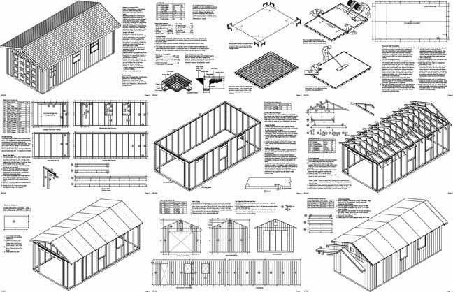 Garage Plans 12 X 24 Structures Building / Storage Shed Project ...
