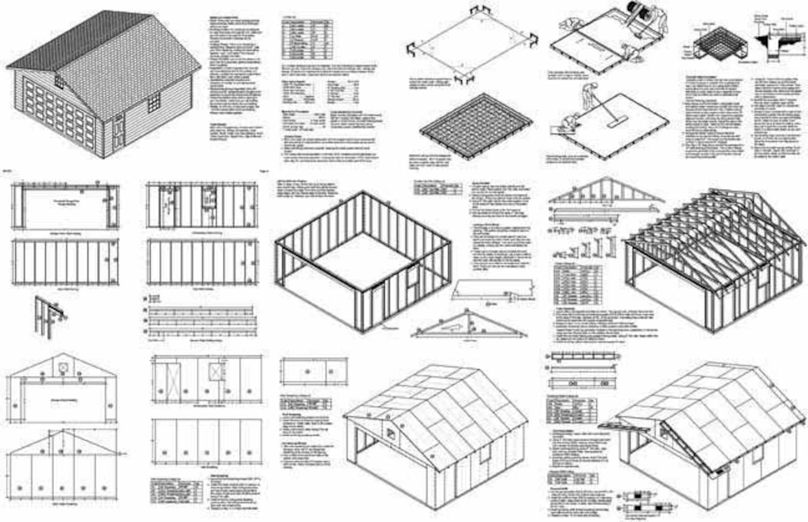 20 X 20 Two Car Garage / Workshop / Storage Shed Building Project ...