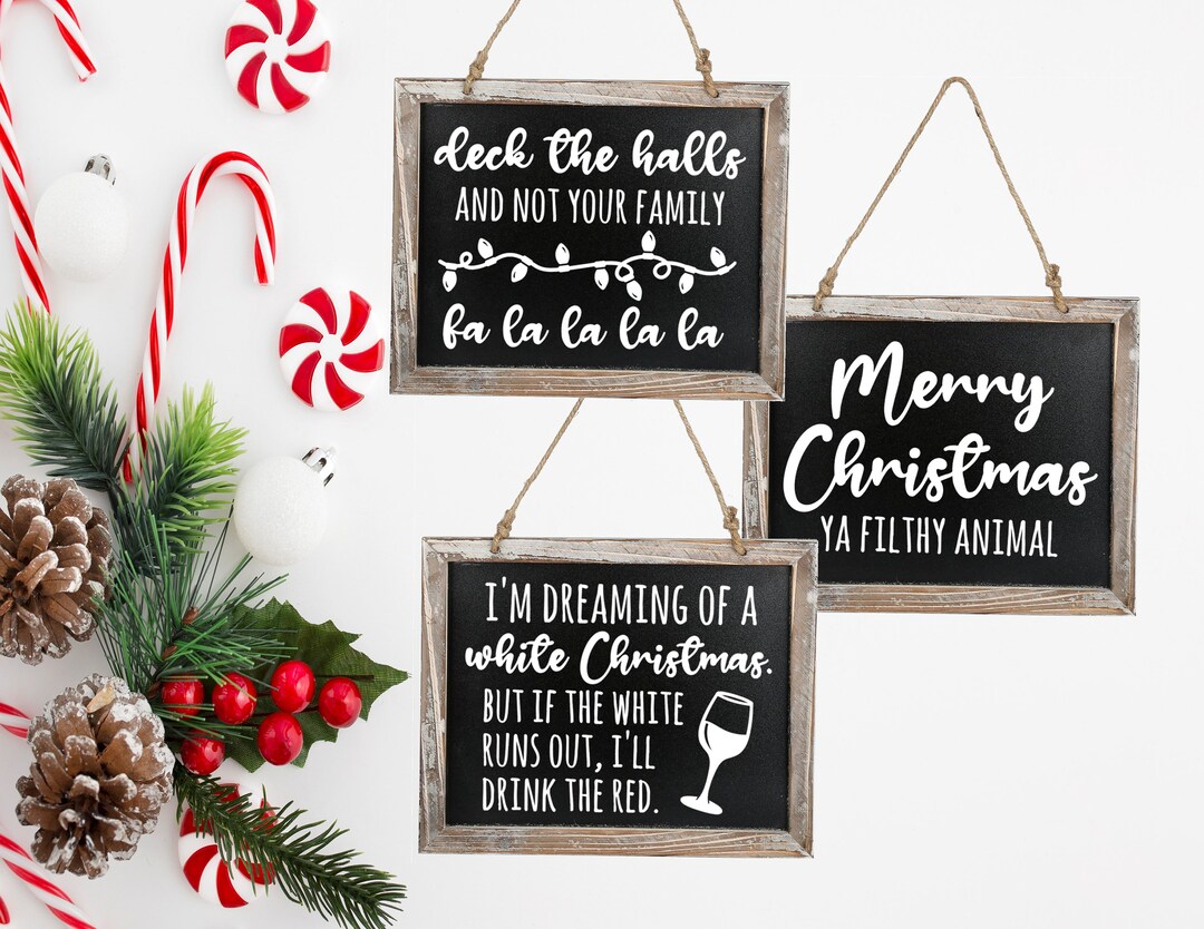 Funny Christmas Chalkboard Sign - Etsy