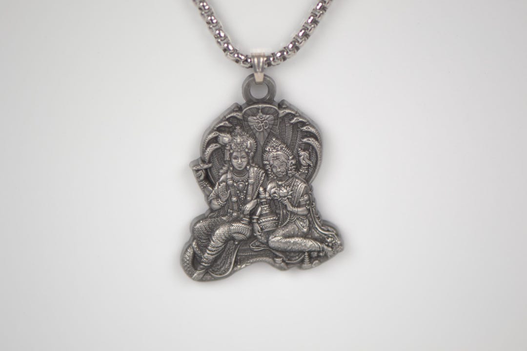 Vishnu Lakshmi Pendant Necklace: Divine Blessing Amulet, Hindu Talisman ...