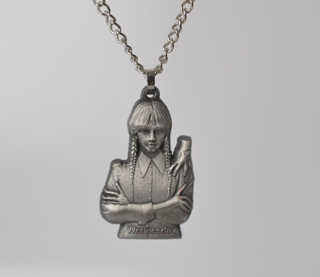 Wednesday Addams Pendant Necklace - Gothic Jewelry, Addams Family Charm ...