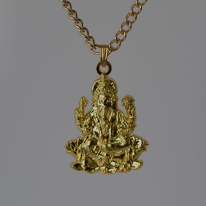 Lord Ganesha Hinduism Pendant Necklace Gold Colour for Good Luck and ...