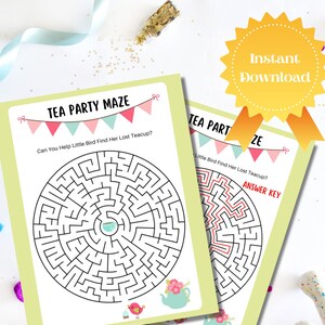 Tea Party Maze Game, Tea Party Games for Kids, INSTANT Download, Tea ...