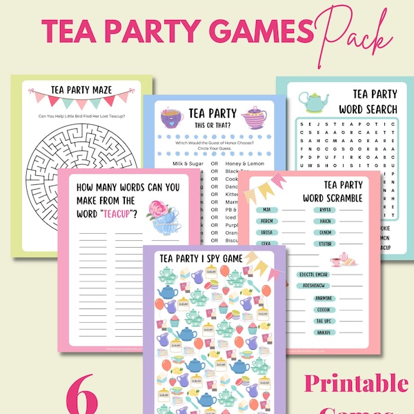 Tea Party Games for Little Girls - Etsy
