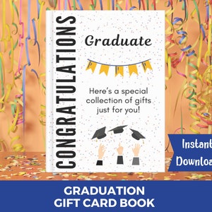 Graduation Gift Card Book, Printable Gift Card Book for High School ...