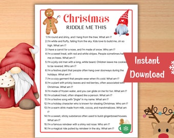 Christmas Riddle Me This Game, Printable Christmas Game for Kids ...
