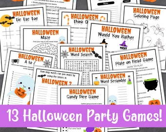 Halloween 13 Game Bundle Printable | Halloween Party Games | Halloween ...