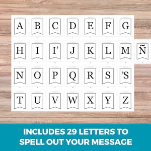 Printable Banner, Printable Bunting, Letter for Banner, Alphabet Letter ...