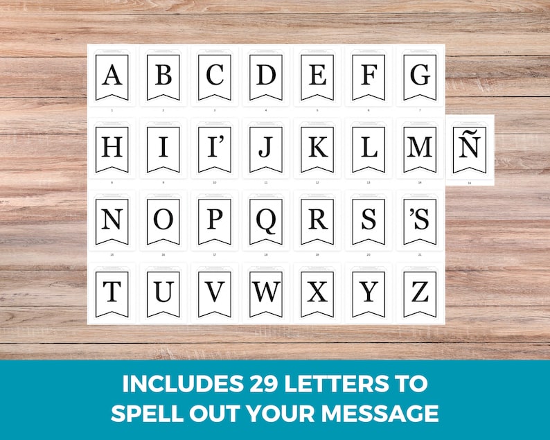 Printable Banner, Printable Bunting, Letter for Banner, Alphabet Letter ...