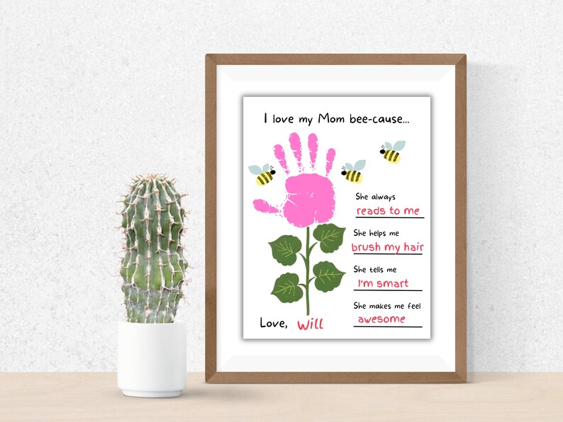 Kids Handprint Keepsake for Mom Teacher Resource Craft for - Etsy