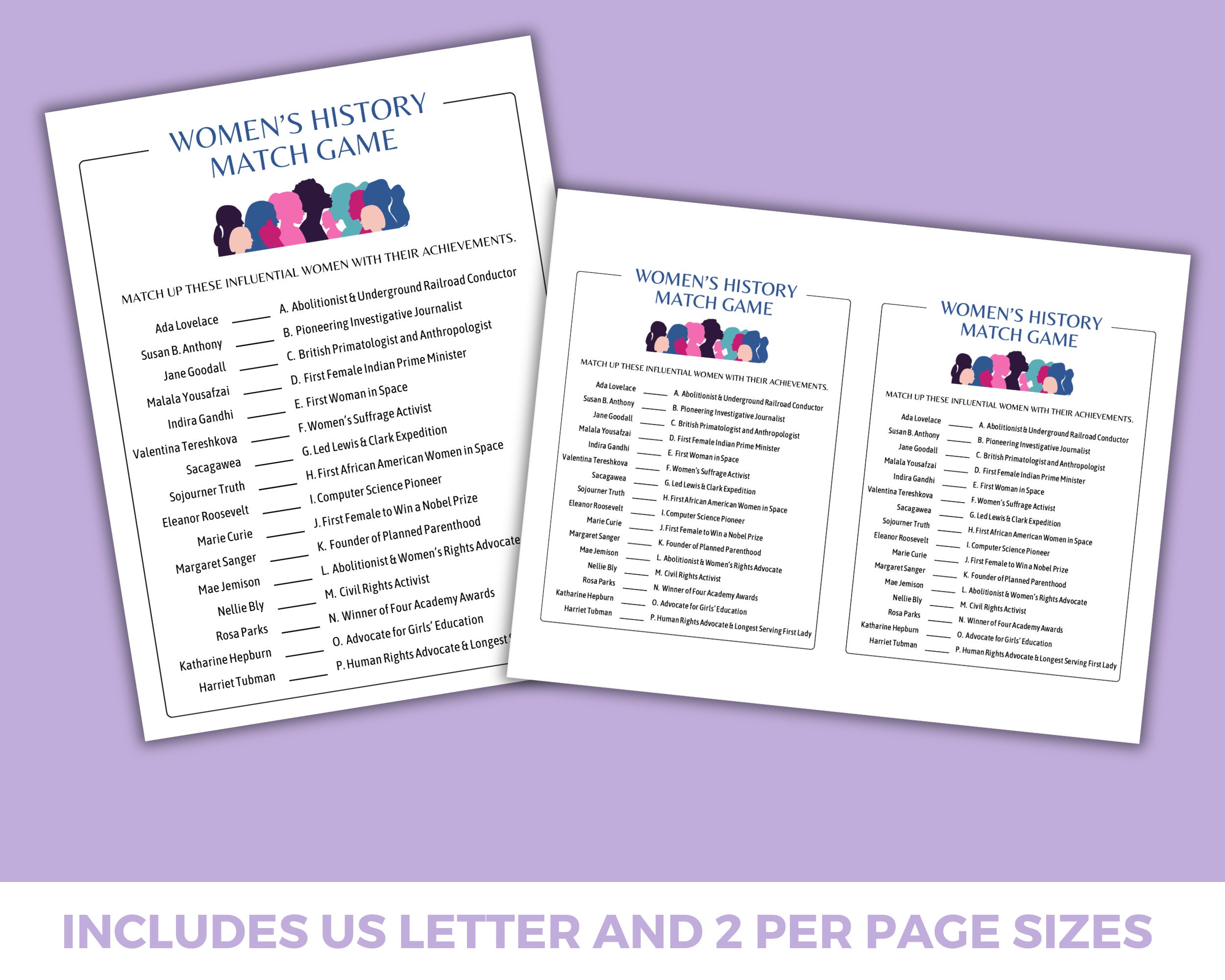 Women's History Month Match Game, International Women's Day Activity ...