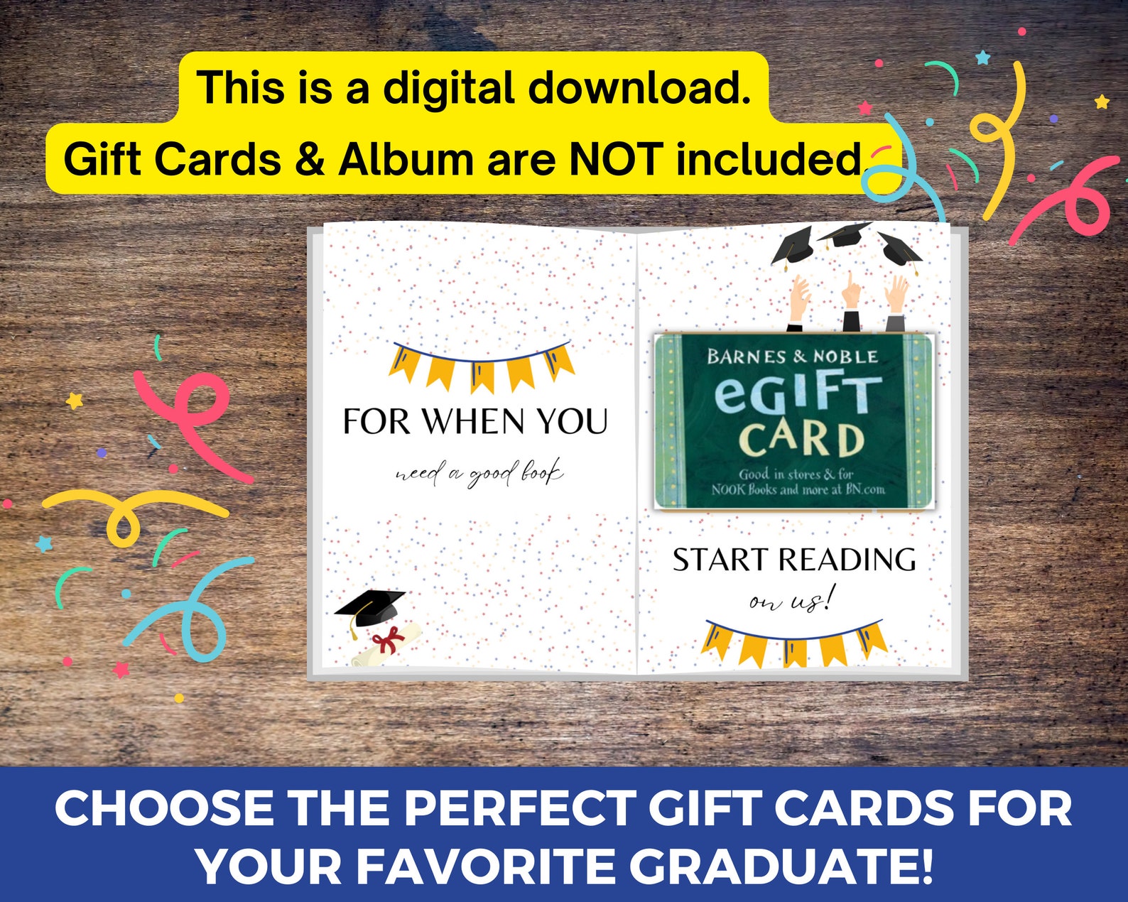 Graduation Gift Card Book, Printable Gift Card Book for High School ...