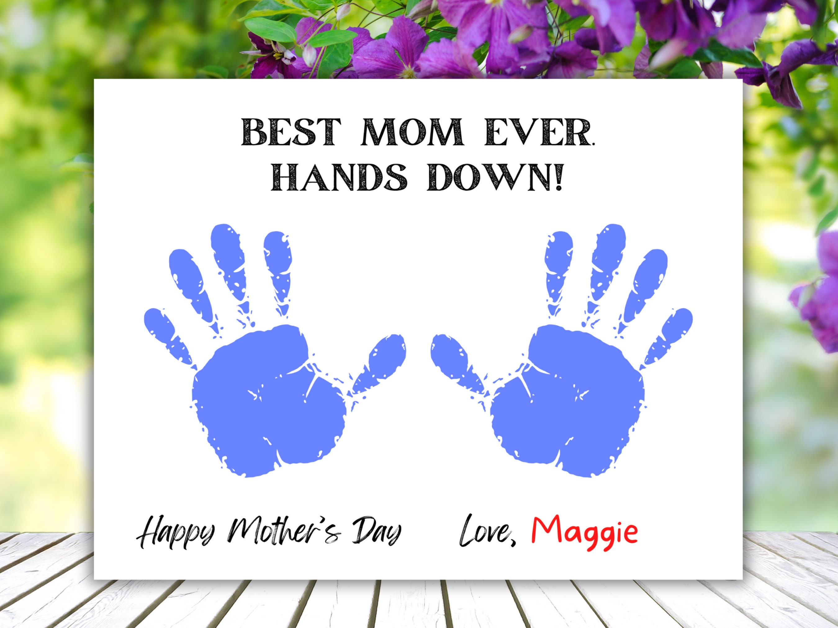 Mothers Day Handprint Craft, Kids Handprint Keepsake for Mom, Pre K ...