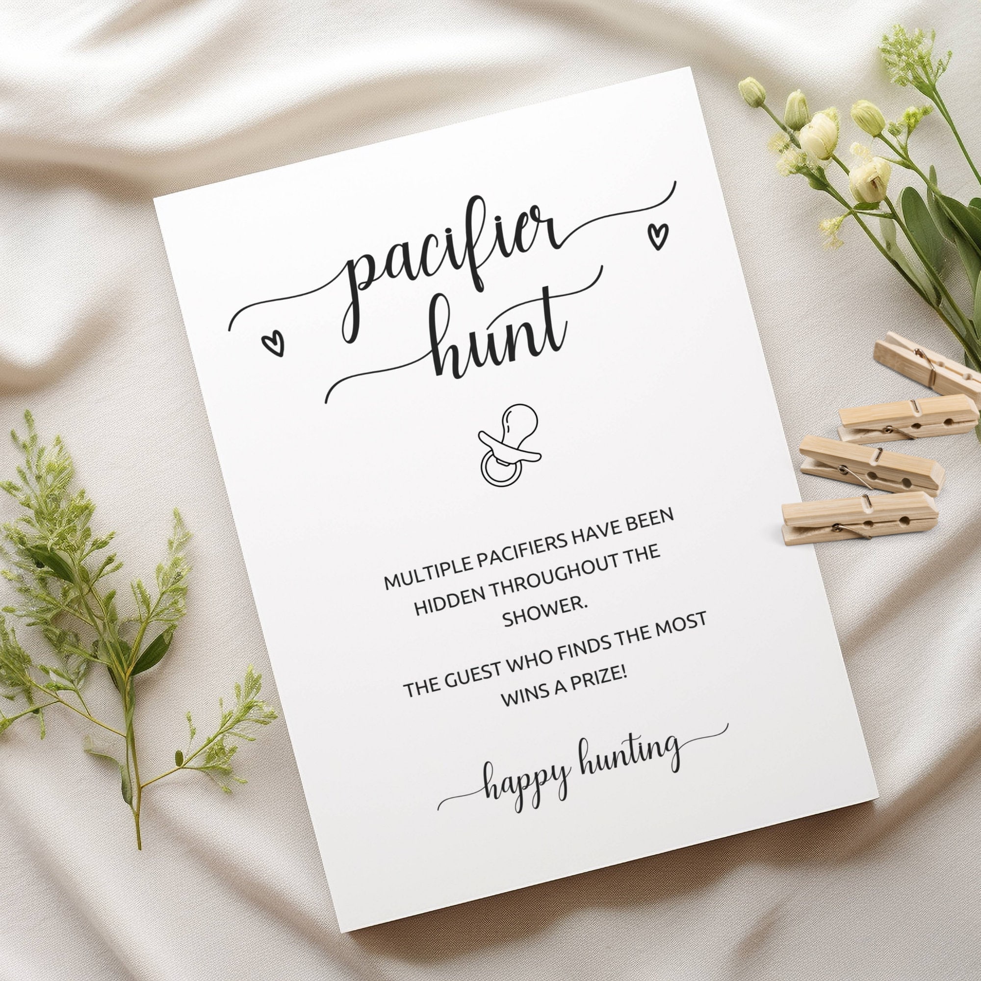 Baby Pacifier Hunt Game, Baby Shower Pacifier Hunt Game, Pacifier Hunt ...