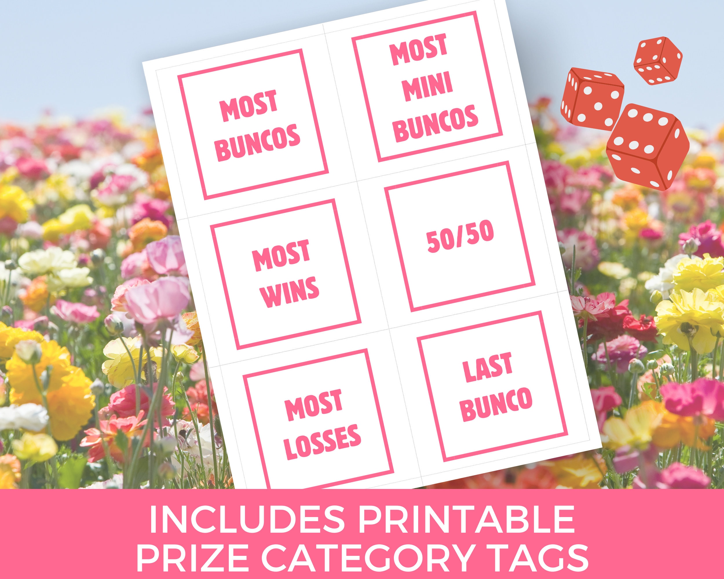 May Flowers Bunco Score Sheets, May Bunco Sheets, Spring Bunco Game ...