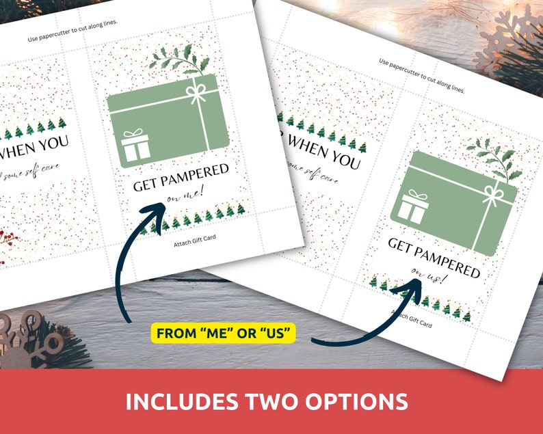 Printable Christmas Gift Card Book, Christmas Gift Card Holder, College ...