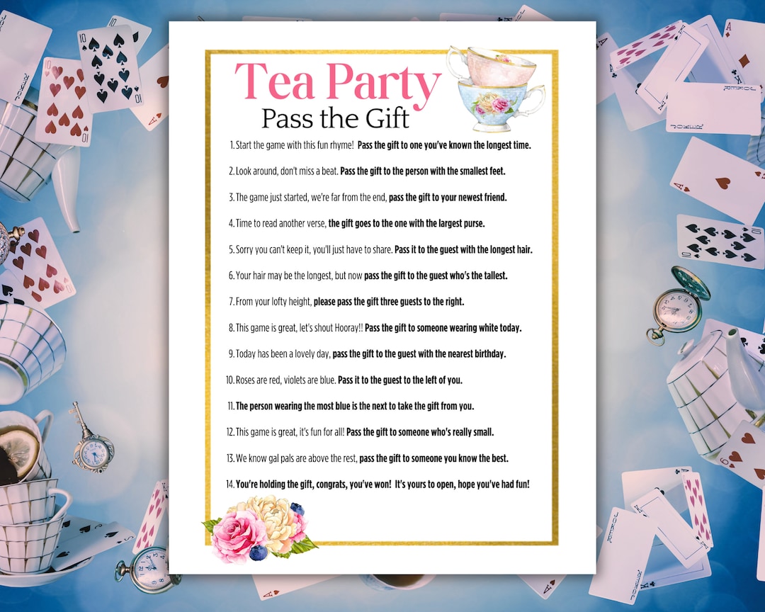 Pass the Prize Tea Party Game, Pass the Parcel, Pass the Gift Game ...