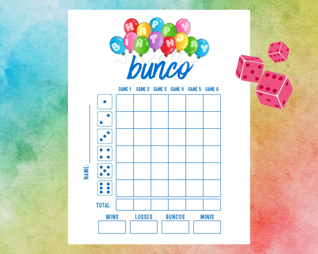 Birthday Bunco Bundle, Birthday Party Bunco Cards, Birthday Bunco Score ...