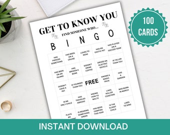 Get to Know You Bingo, Find Someone Who Bingo, Find the Guest Bingo ...