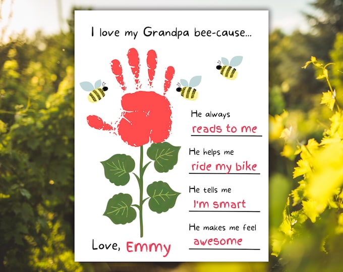 DIY Handprint Craft for Grandpa, Grandparents Day Gift From ...