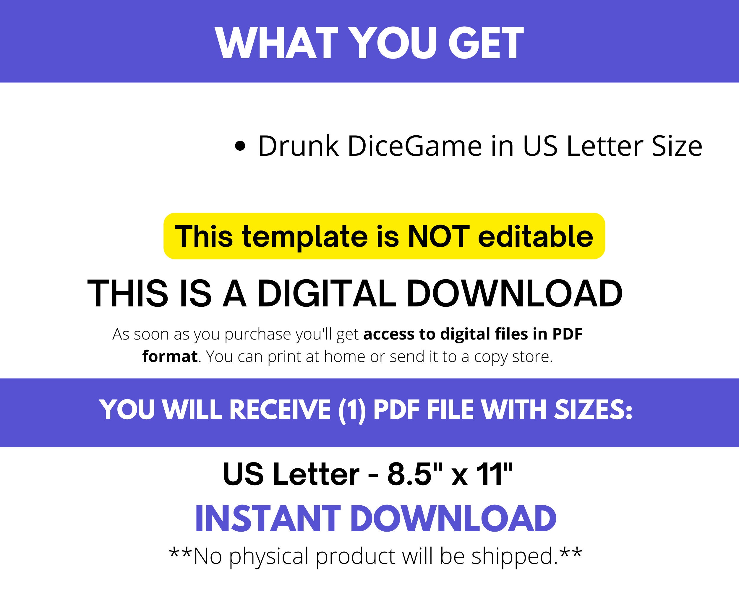 Drunk Dice Game Printable, Adult Drinking Game, Bachelorette Drinking ...