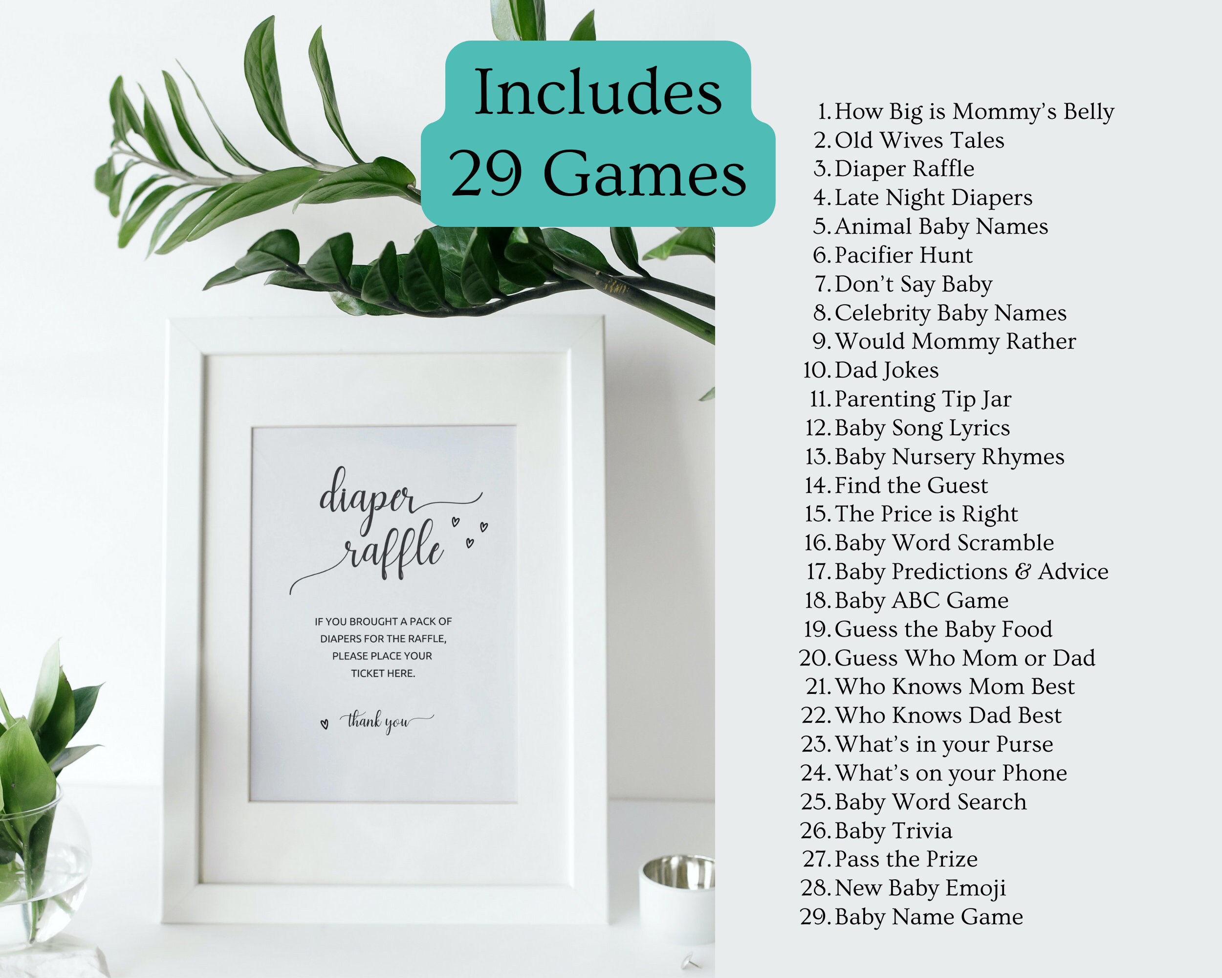 Minimalist Baby Shower Game Bundle Virtual Baby Shower Game - Etsy