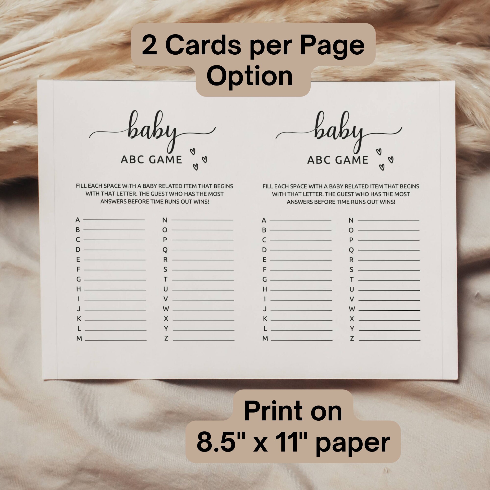 Baby Shower ABC Game, Baby Items Game, Baby Word Race Game, Baby Shower ...