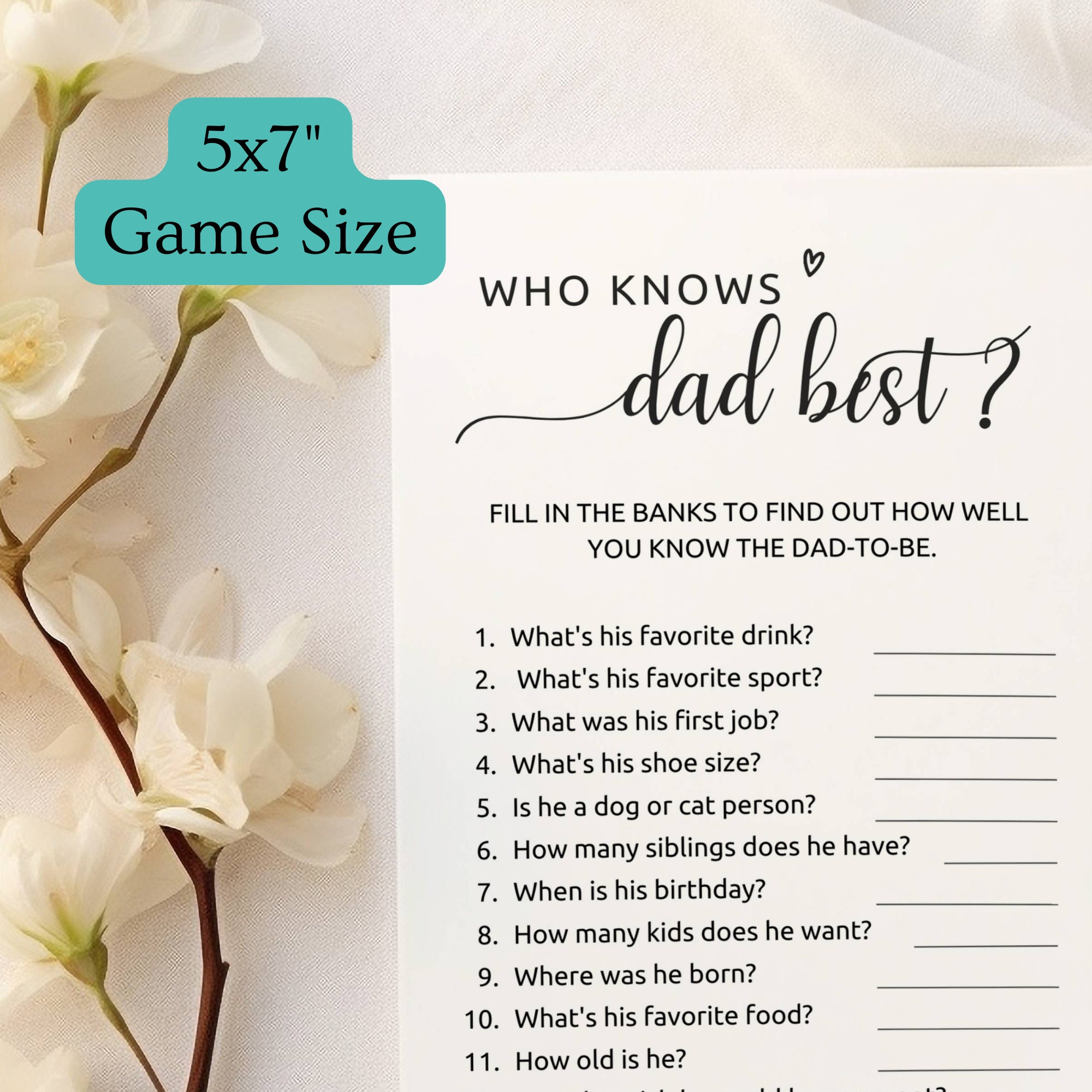 Who Knows Dad Best Baby Shower Game | How Well Do You Know Daddy | Baby ...