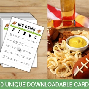 Football Bingo Cards, Football Party Game, Watch Party Game, Big Game ...