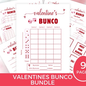 Valentines Bunco Score Sheets, Valentine Dice Game, Galentines Bunco ...