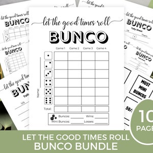 Bunco Game Score Sheets, Simple Bunco Tally Sheets, Let the Good Times ...