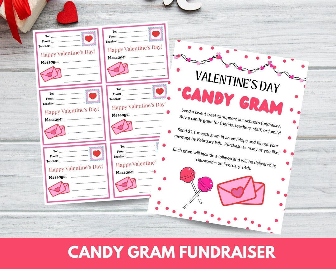 Editable Valentine's Day Candy Gram Form, Valentine School Fundraiser ...