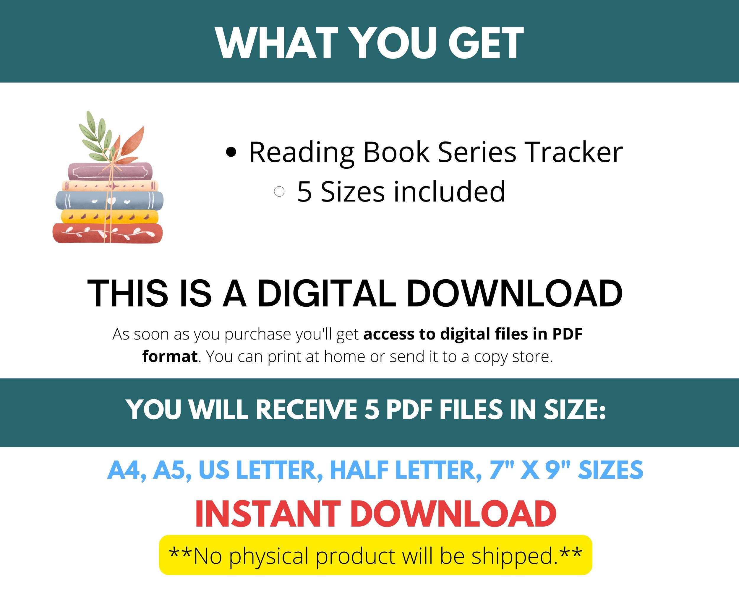 Book Series Tracker, Reading Tracker, Reading Journal, Book Series ...