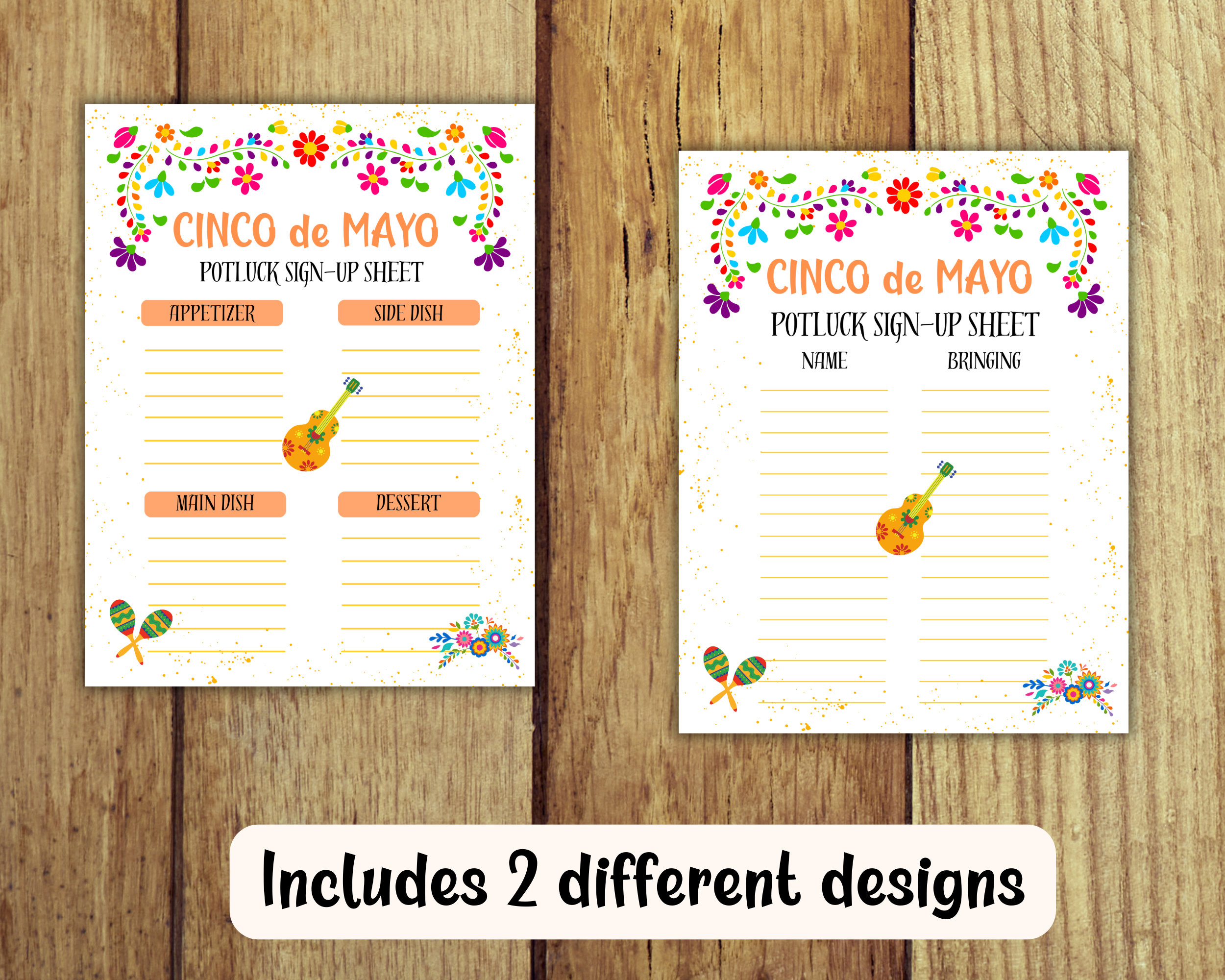 Cinco De Mayo Potluck Sign up Sheet, Fiesta Sign up Form, Cinco Potluck ...