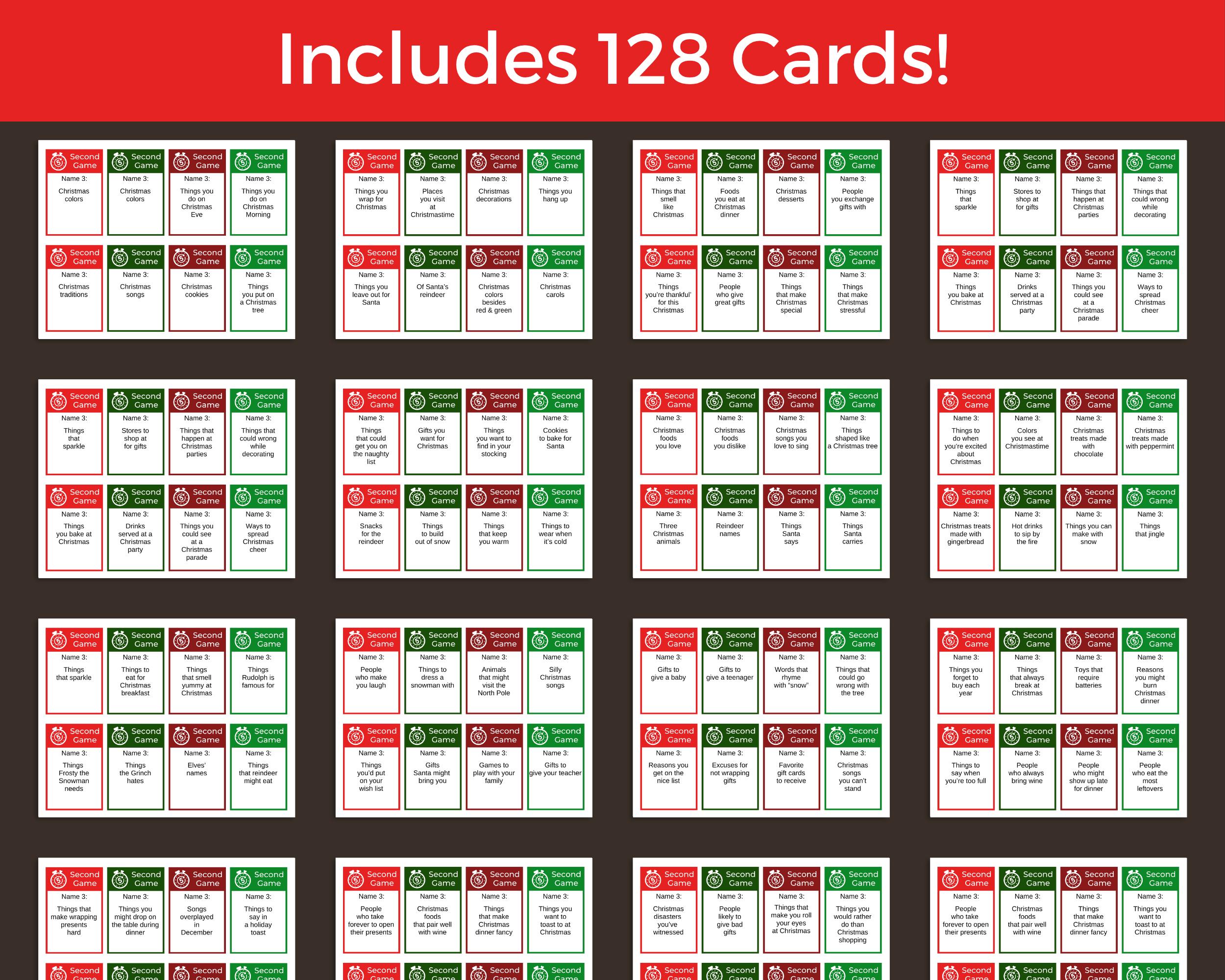 Christmas Game, Fun Family Activity, Holiday Party Game, Classroom Game ...