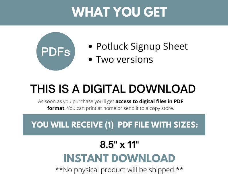 MLK Jr Day Sign up Sheet, Potluck Sign up Sheet, Potluck Sign up Form ...